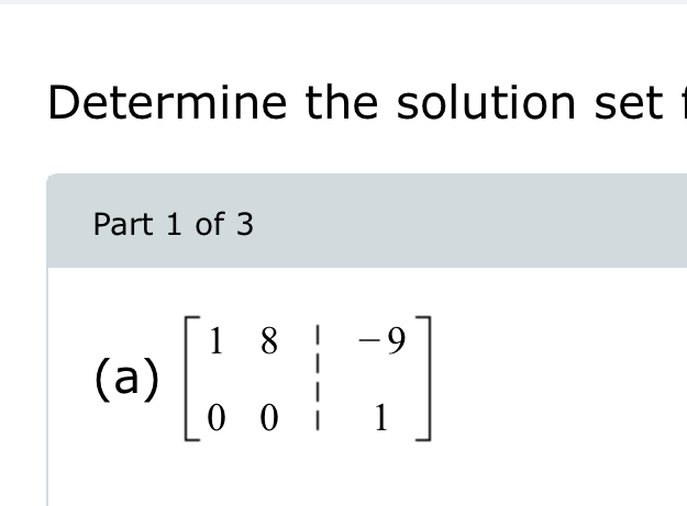 Solved Determine the solution setPart 1 ﻿of 3(a) [18-9001] | Chegg.com