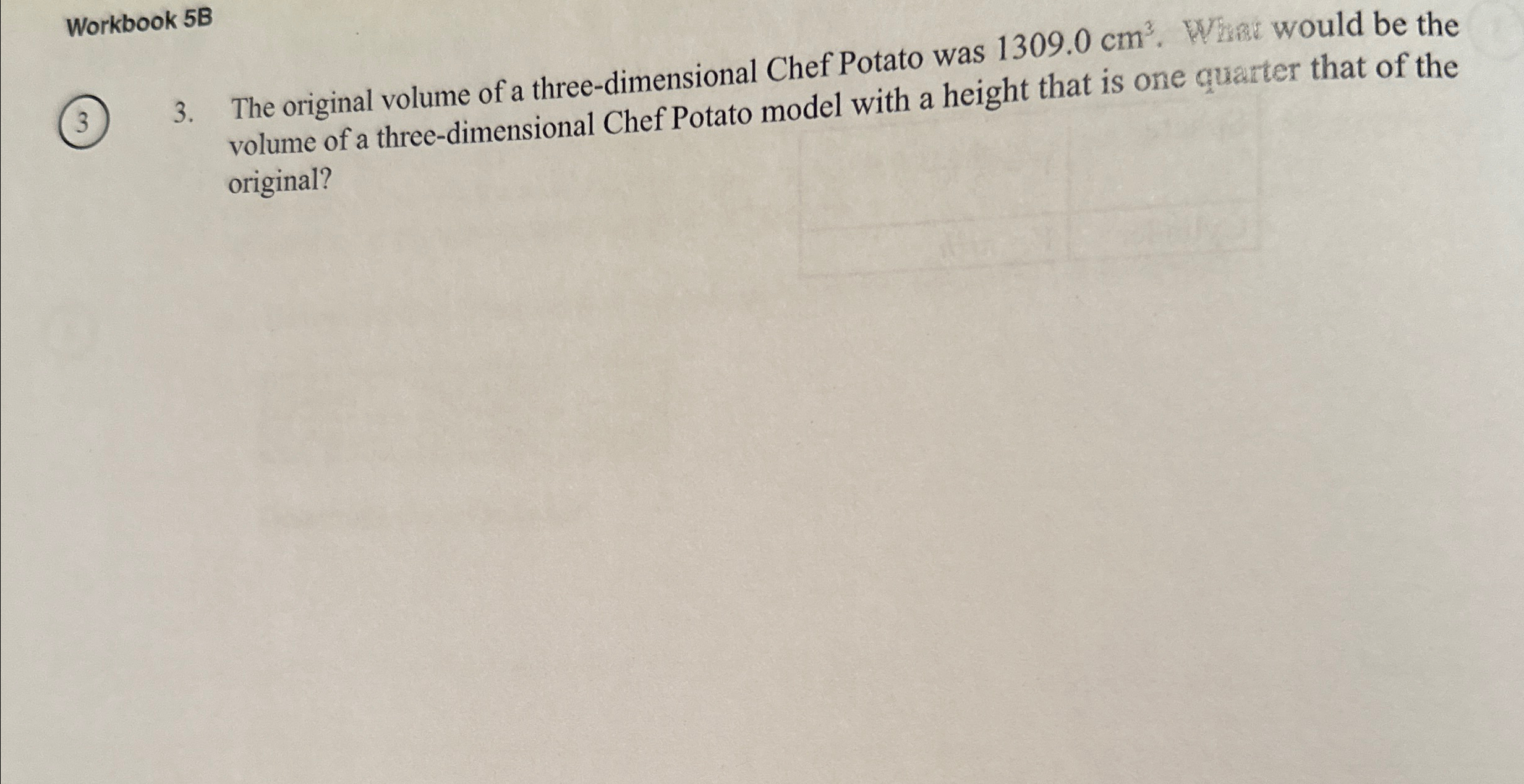 Solved Workbook 5B3. ﻿The original volume of a | Chegg.com