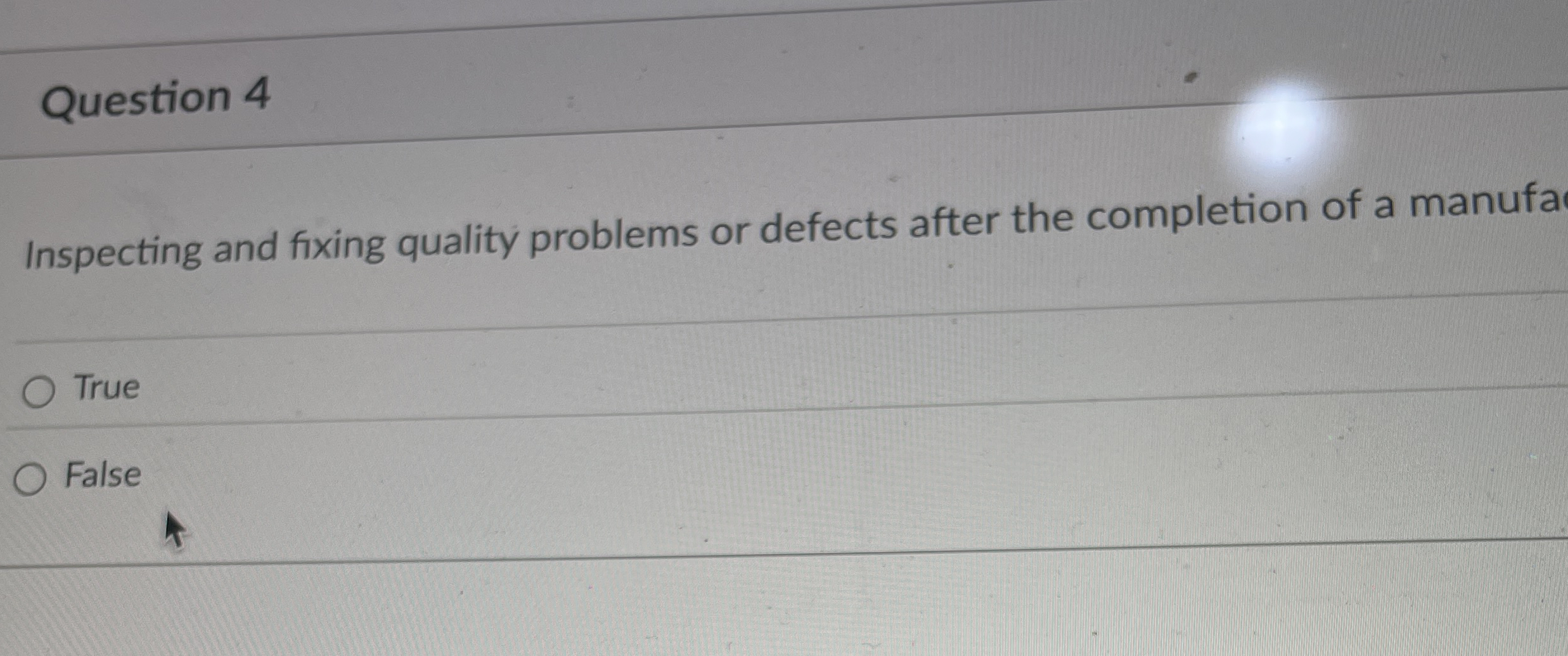 Solved Question 4Inspecting and fixing quality problems or | Chegg.com