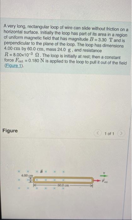 Solved A very long, rectangular loop of wire can slide | Chegg.com
