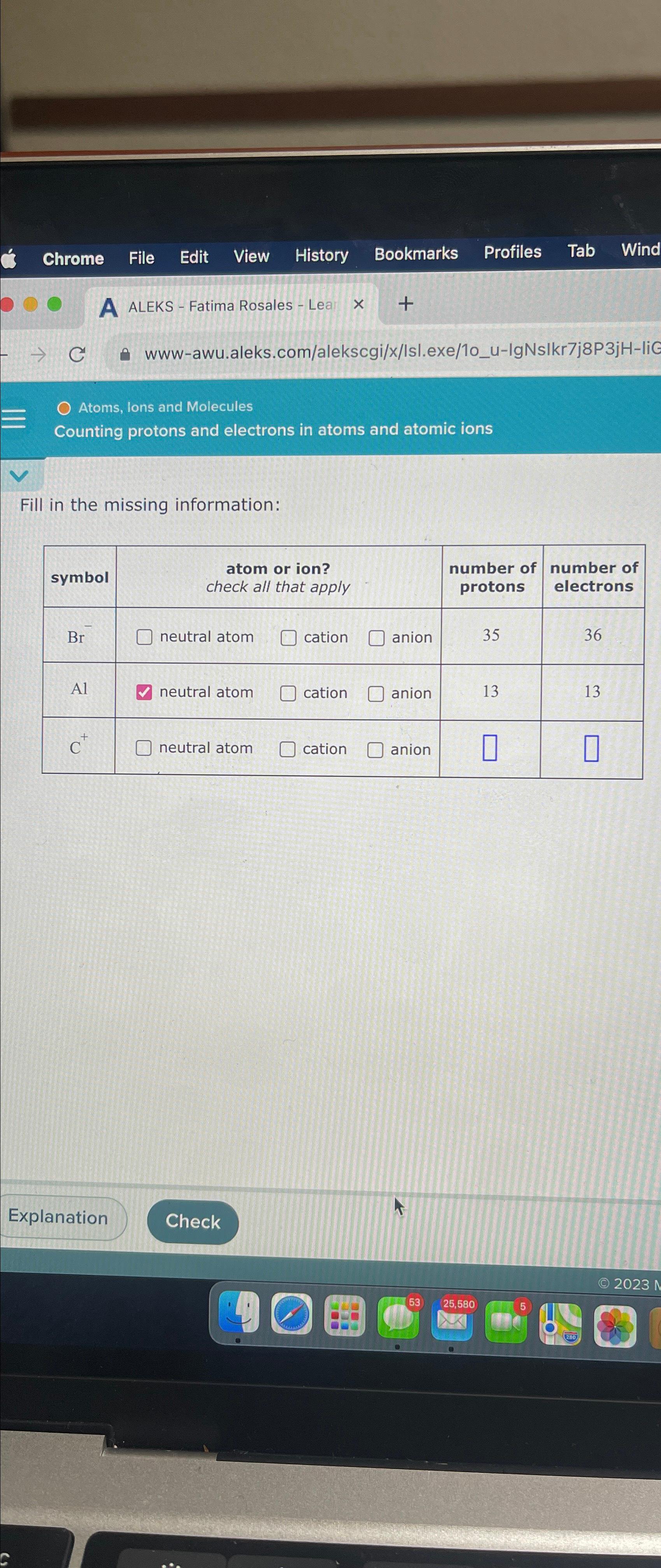 Solved A ALEKS - ﻿Fatima Rosales - ﻿Lear ×,+ | Chegg.com