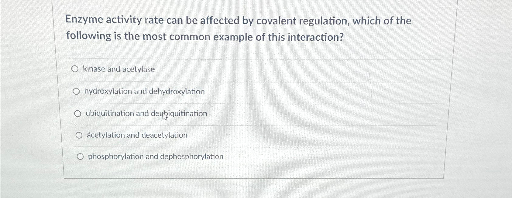 Solved Enzyme activity rate can be affected by covalent | Chegg.com
