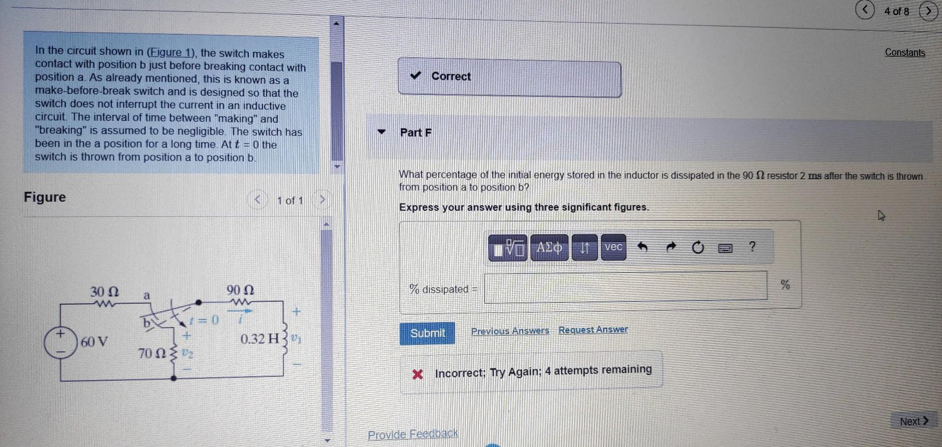 Solved In the circuit shown in (Figure 1), the switch makes | Chegg.com