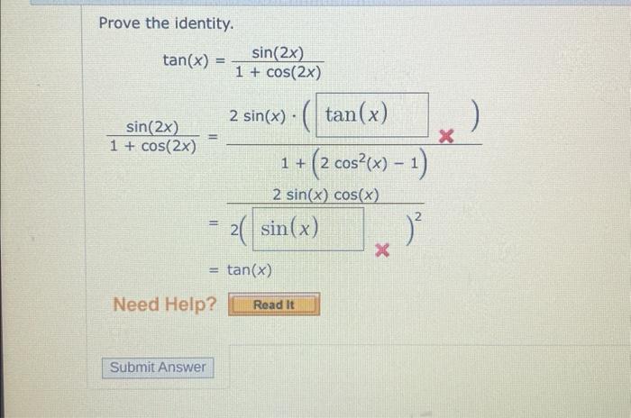 Solved Prove the identity. | Chegg.com