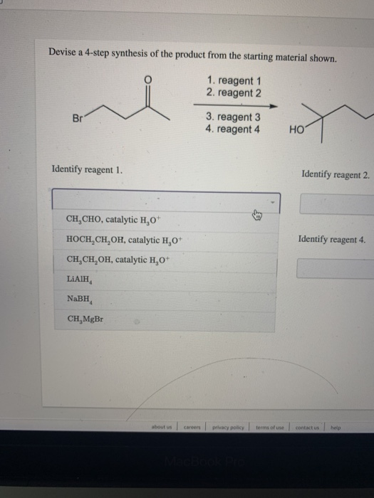 Solved Devise a 4-step synthesis of the product from the | Chegg.com