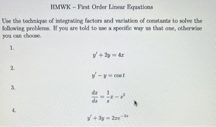 Solved Use the technique of integrating factors and | Chegg.com