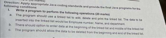 Solved Direction Apply Appropriate Java Coding Standards 0475