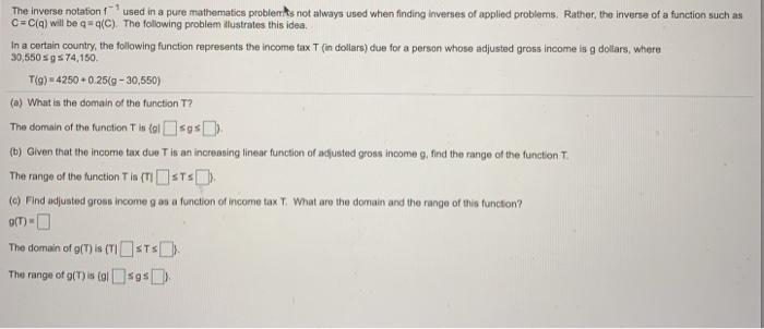 Solved The inverse notation used in a pure mathematics | Chegg.com