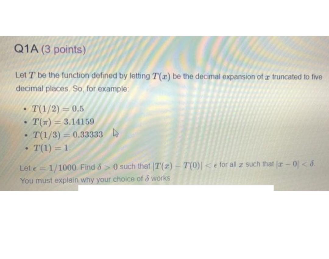 Solved Q1C (3 points) Let T be the function defined in | Chegg.com
