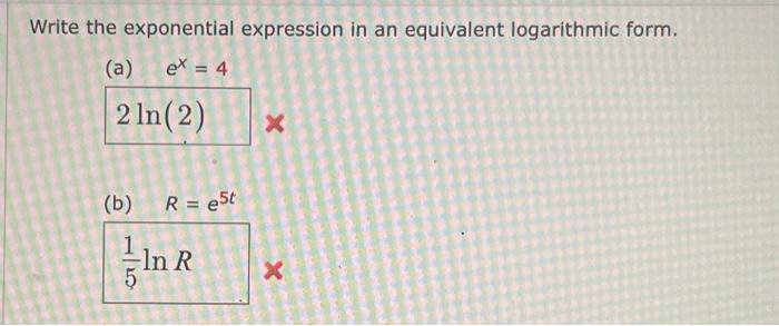 Solved Write the exponential expression in an equivalent | Chegg.com