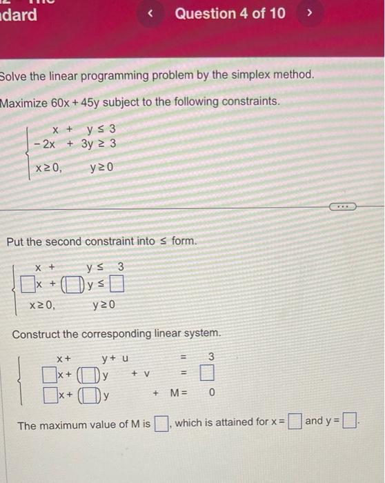 Solved Write the linear programming problem as a | Chegg.com