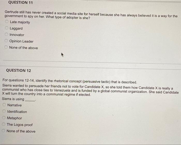 QUESTION 9 For questions 9-11, identify the type of | Chegg.com