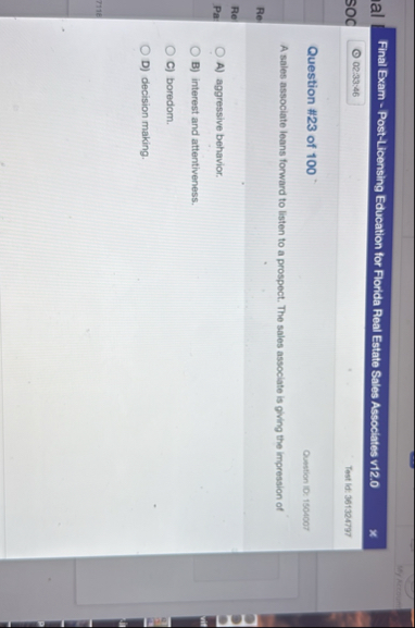 [Solved]: al Final Exam - Post-Licensing Education for Flori