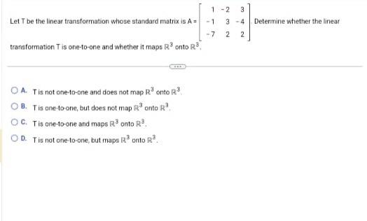 Solved Let T be the linear transformation whose standard | Chegg.com