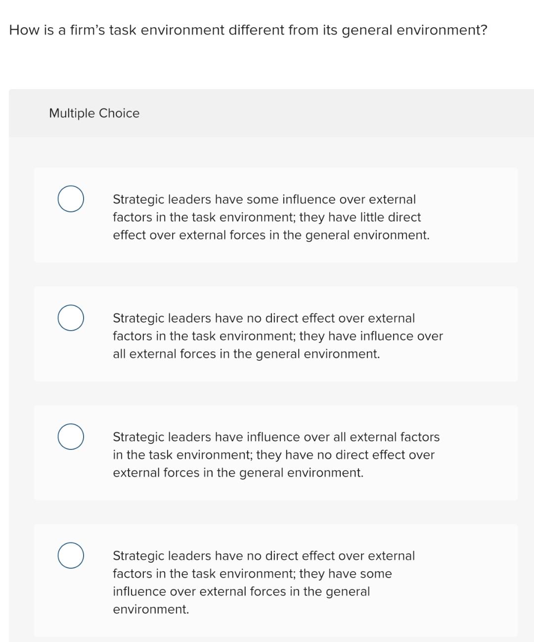 Solved How is a firm's task environment different from its | Chegg.com