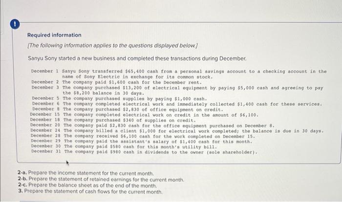 Solved ! Required information. [The following information | Chegg.com