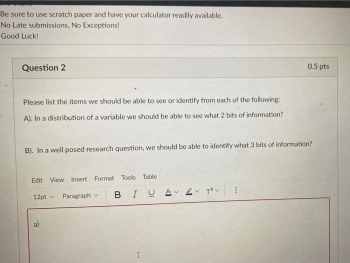 Solved Be sure to use scratch paper and have your calculator | Chegg.com