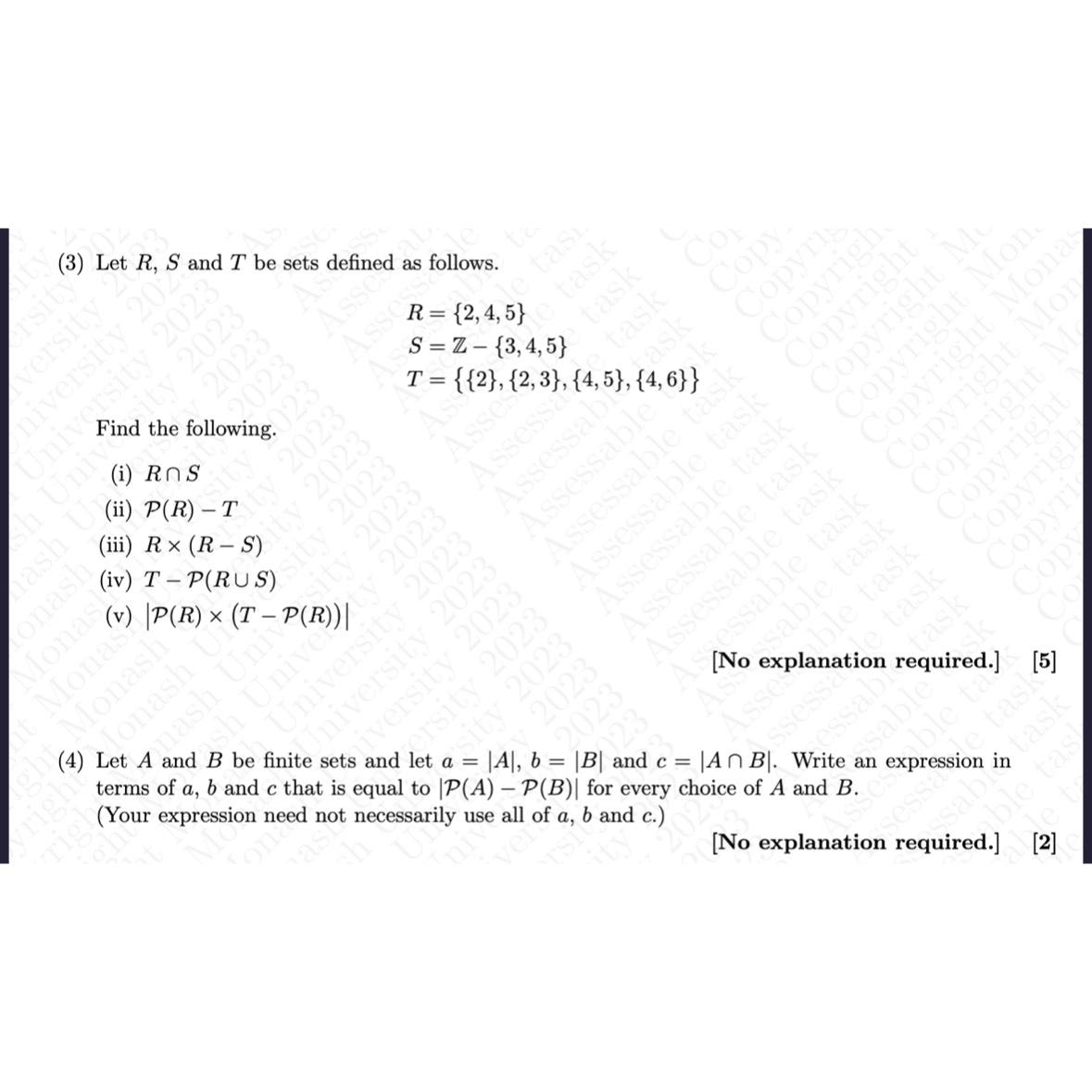 Solved (3) ﻿Let R,S ﻿and T ﻿be sets defined as | Chegg.com