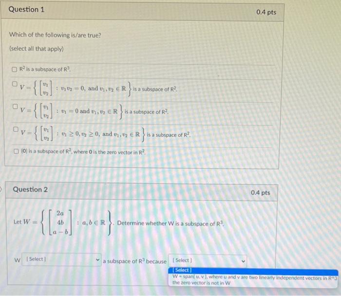 Solved Which of the following is/are true? (select all that | Chegg.com