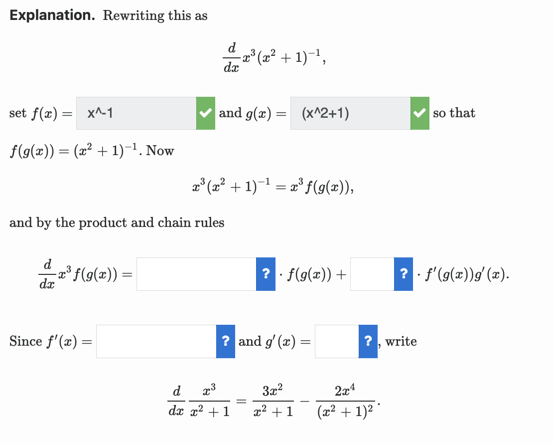 Solved Explanation. Rewriting this asddxx3(x2+1)-1, ﻿set | Chegg.com