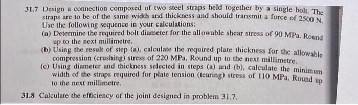 Solved can you please assist with 31.8 answers for 31.7 - d | Chegg.com