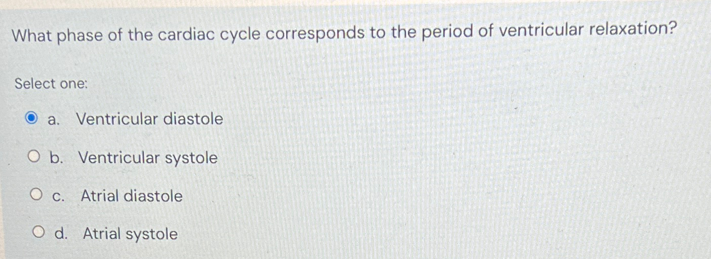 Solved What phase of the cardiac cycle corresponds to the | Chegg.com