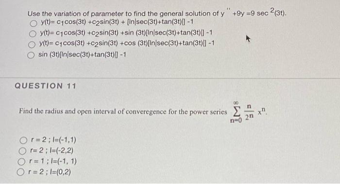 Solved Use the variation of parameter to find the general | Chegg.com