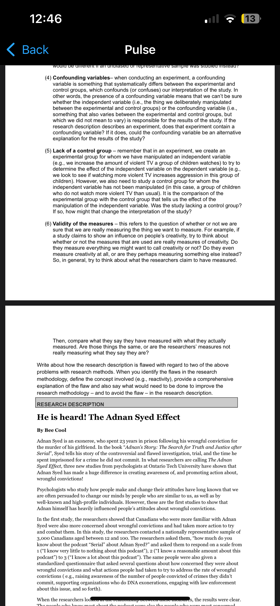 Solved (4) ﻿Confounding variables- ﻿when conducting an | Chegg.com