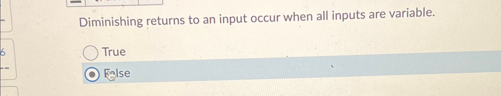 Solved Diminishing returns to an input occur when all inputs | Chegg.com