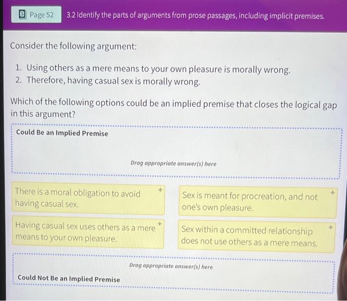 3.2 Identify the parts of arguments from prose | Chegg.com