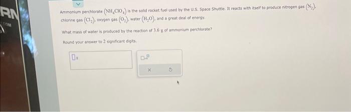 Solved Ammonium perchlorate (NH4ClO4) is the solid rocket | Chegg.com