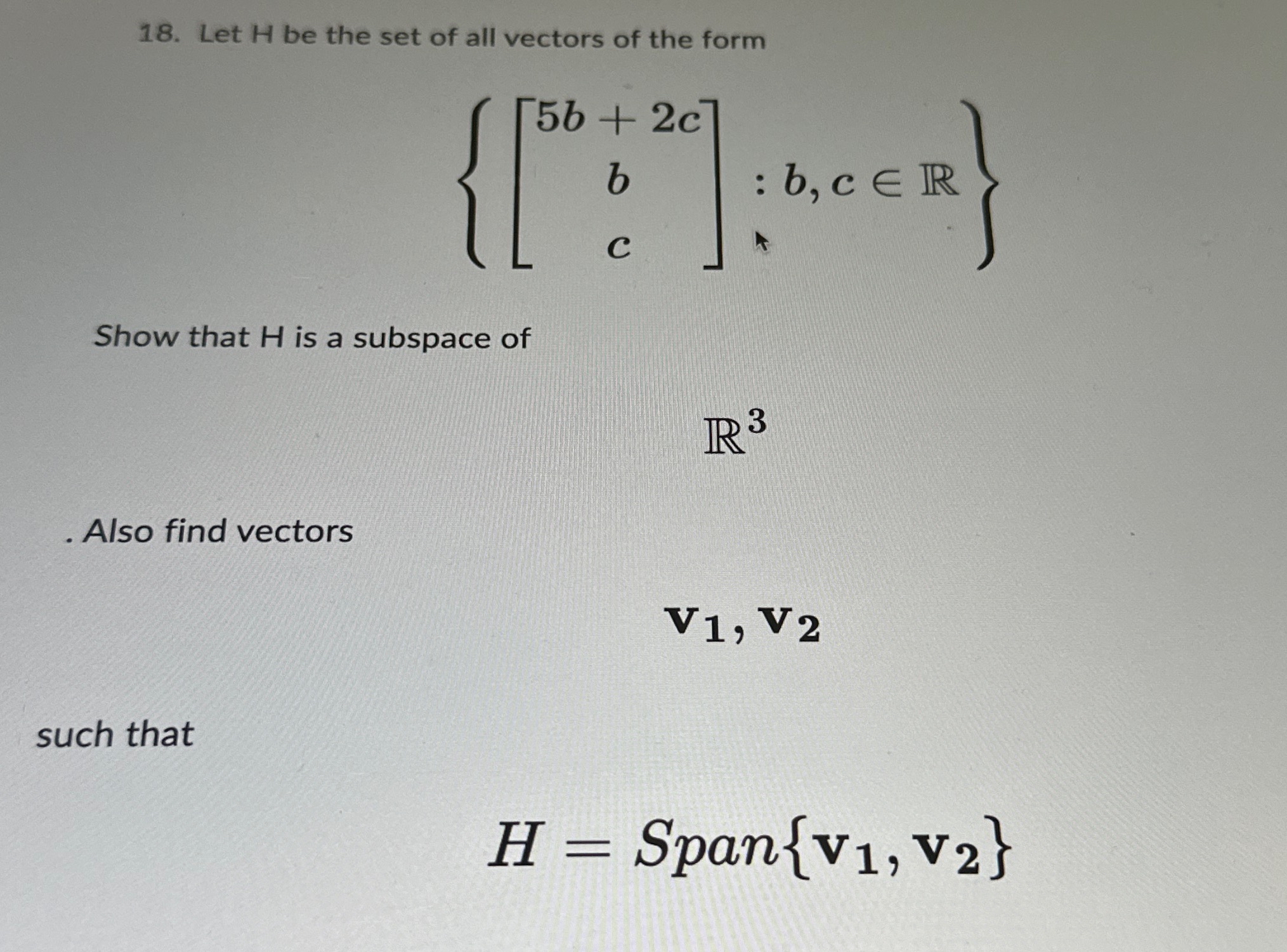 Solved Let H ﻿be the set of all vectors of the | Chegg.com
