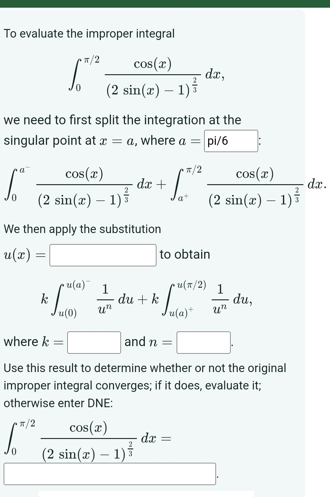 Solved To evaluate the improper | Chegg.com