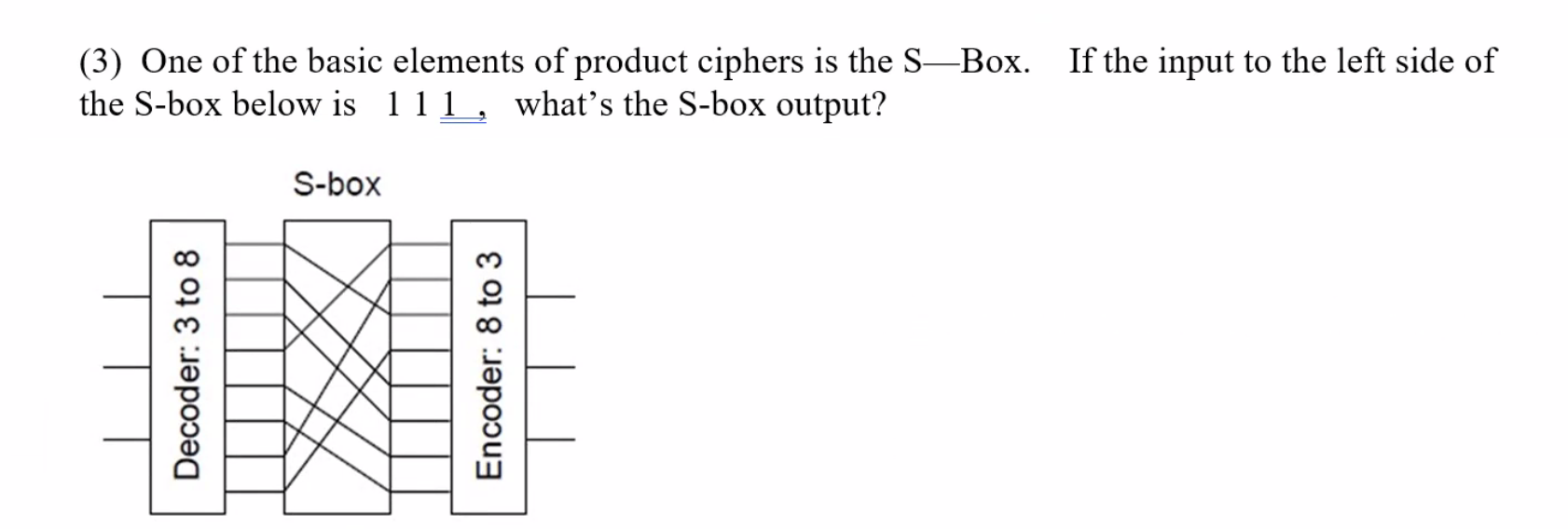 Solved (3) ﻿One of the basic elements of product ciphers is | Chegg.com