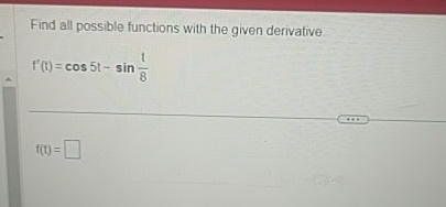 Solved Find all possible functions with the given | Chegg.com
