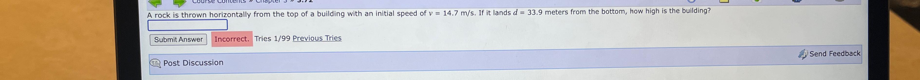 Solved Submit Answer Tries 1/99 ﻿Previous TriesSend | Chegg.com
