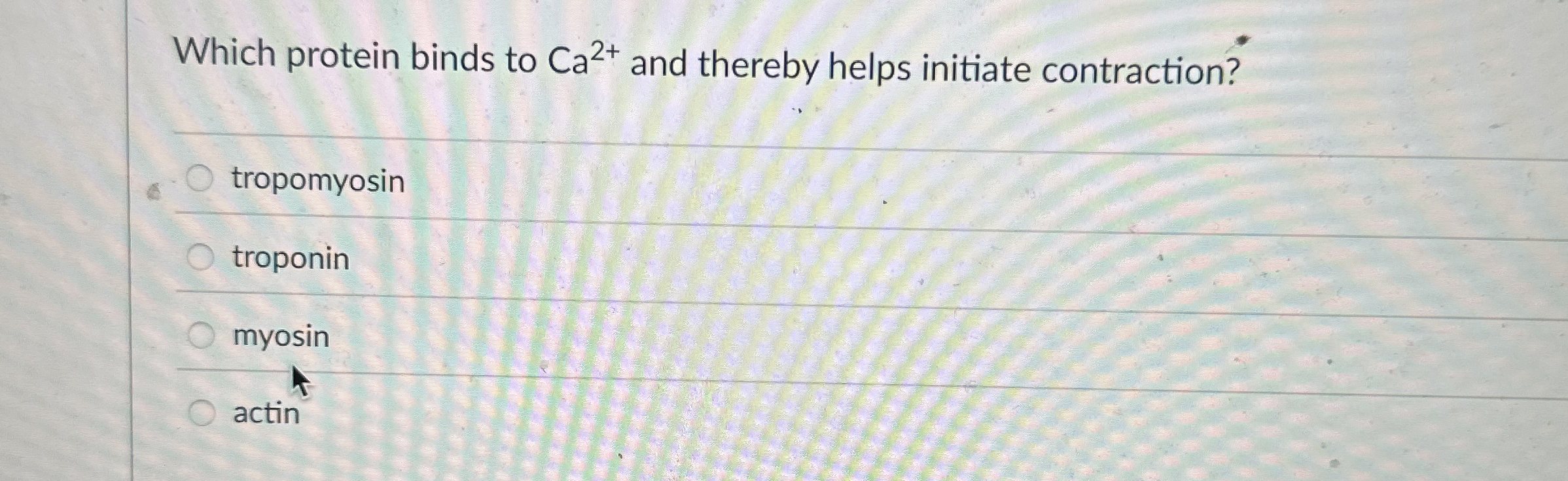 Solved Which protein binds to Ca2+ ﻿and thereby helps | Chegg.com