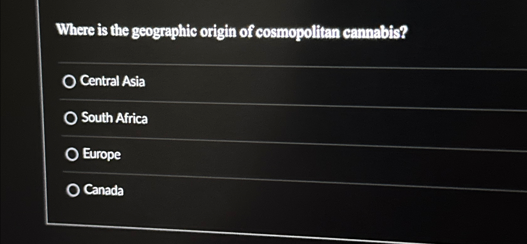 Solved Where is the geographic origin of cosmopolitan | Chegg.com
