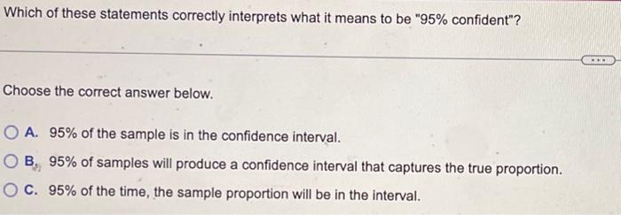 Solved Which of these statements correctly interprets what | Chegg.com