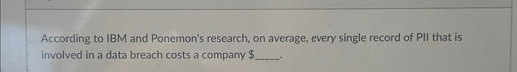 Solved According to IBM and Ponemon's research, on average, | Chegg.com