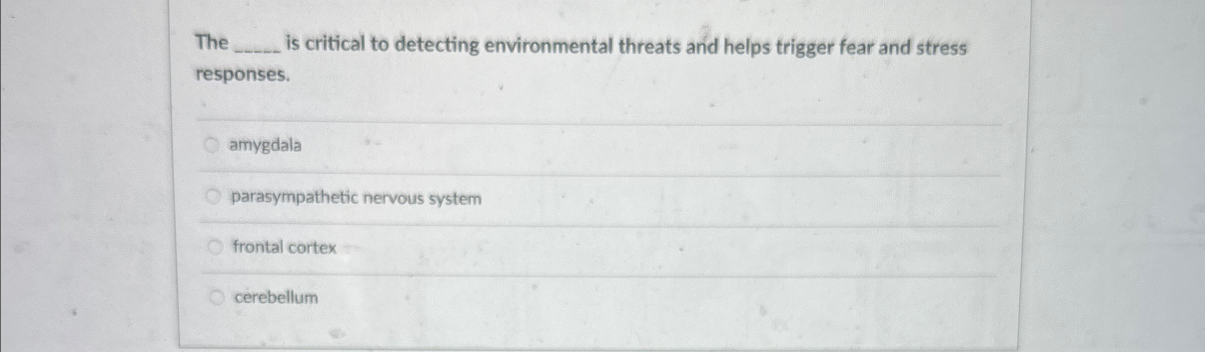 Solved The ﻿is critical to detecting environmental threats | Chegg.com