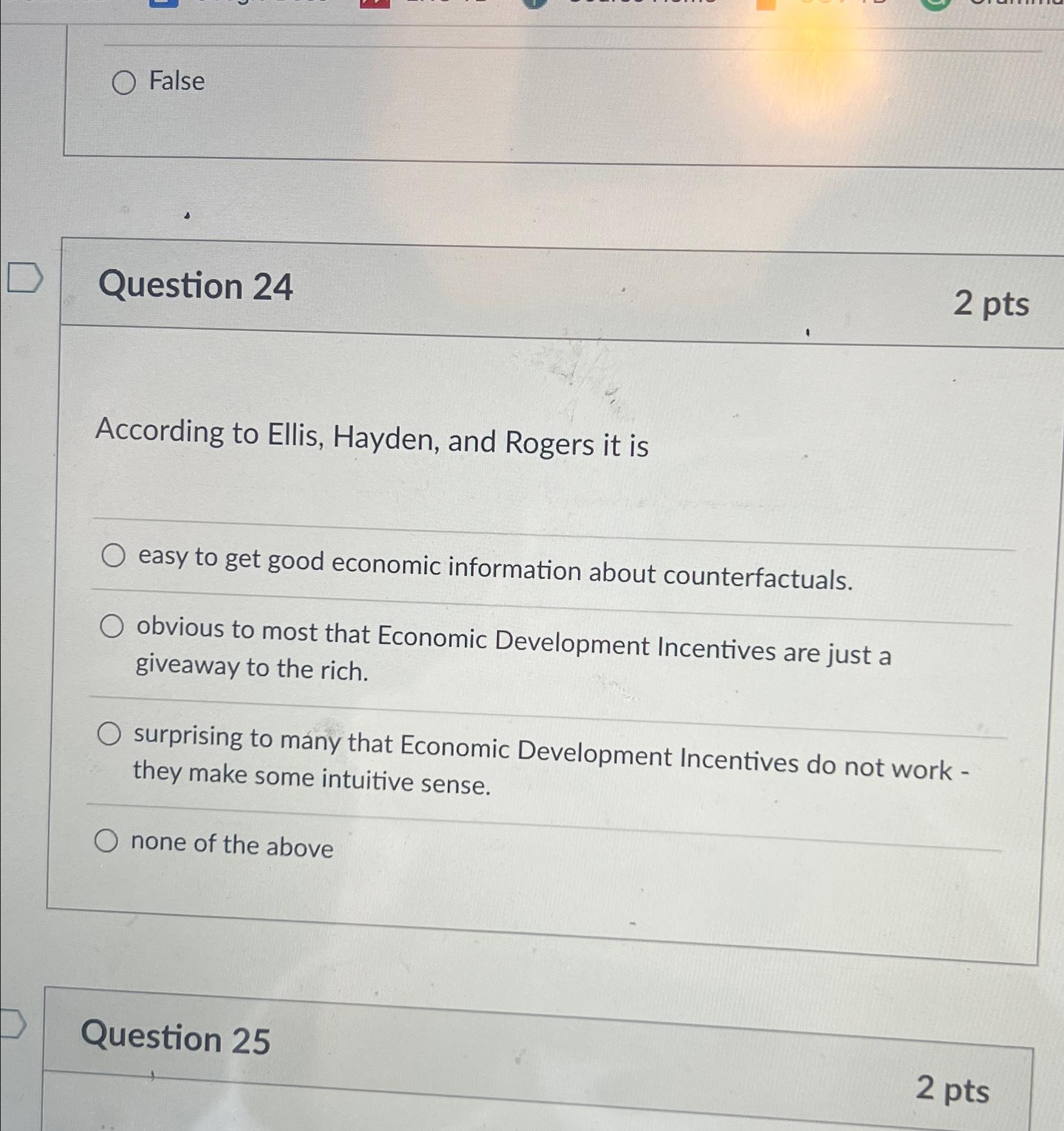 Solved FalseQuestion 242 ﻿ptsAccording to Ellis, Hayden, and | Chegg.com