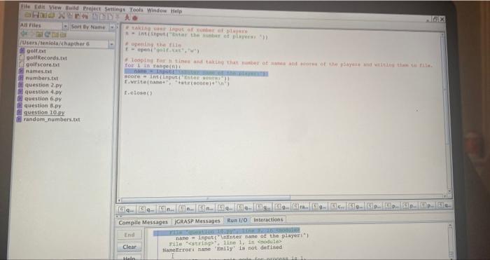 Solved hapter 6 files and Exceptions 10. Golf Scores | Chegg.com