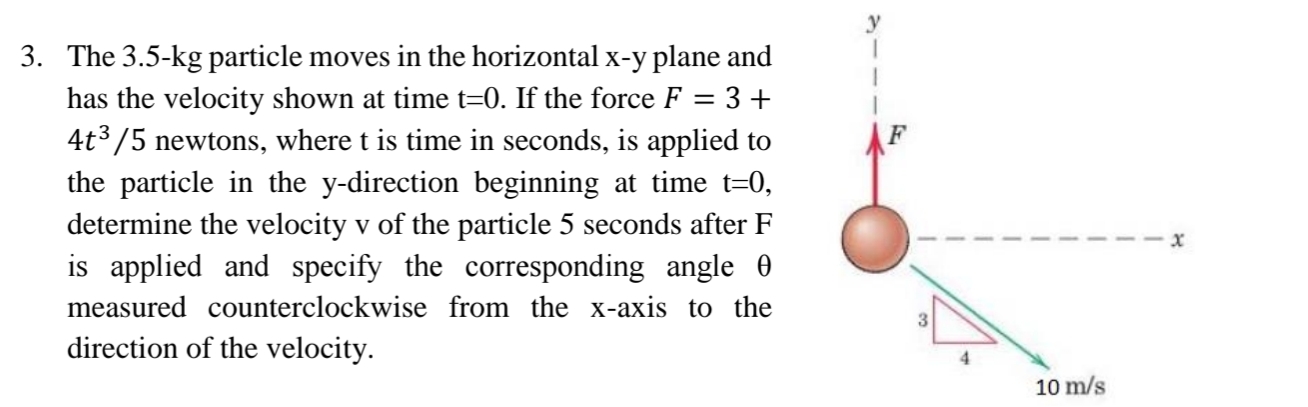 Solved The 3 5 Kg ﻿particle Moves In The Horizontal X Y