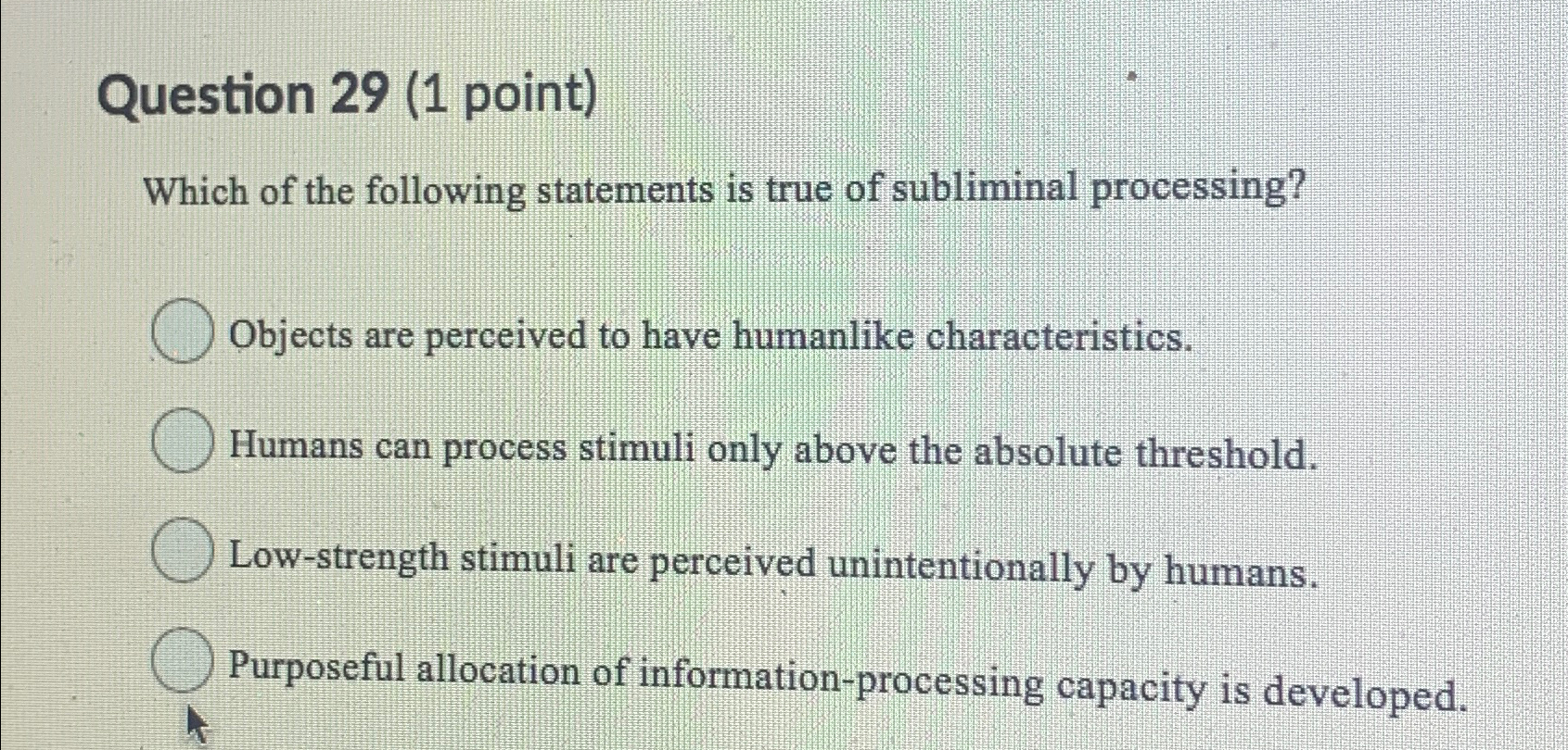 Solved Question 29 (1 ﻿point)Which of the following | Chegg.com