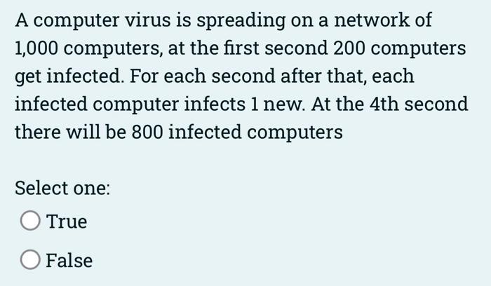 Solved A computer virus is spreading on a network of 1,000 | Chegg.com