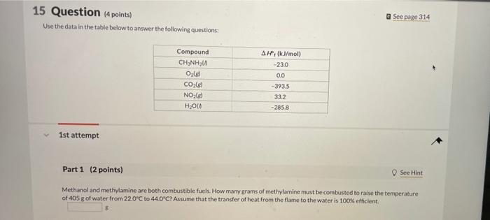 Solved 15 Question 4 points) See page 314 Use the data in | Chegg.com Solved 15 Question 4 points) See page 314 Use the data in | Chegg.com