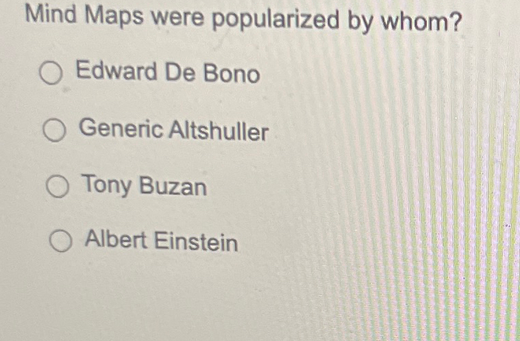 Solved Mind Maps were popularized by whom?Edward De | Chegg.com