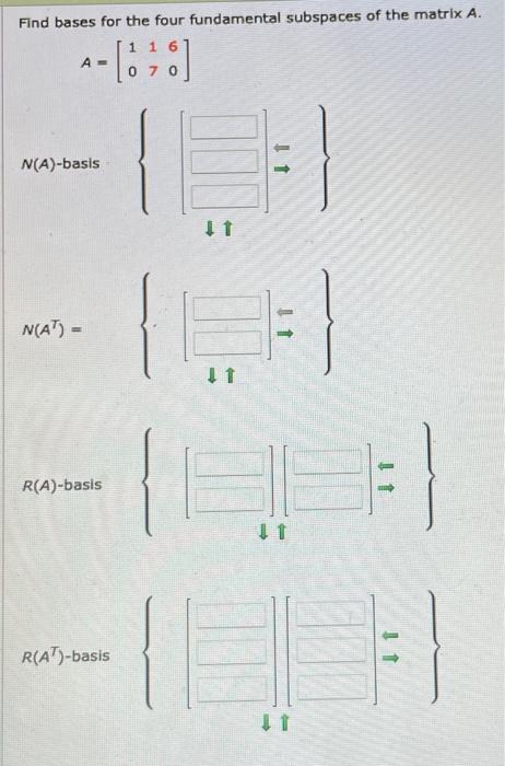 Solved Find bases for the four fundamental subspaces of the | Chegg.com