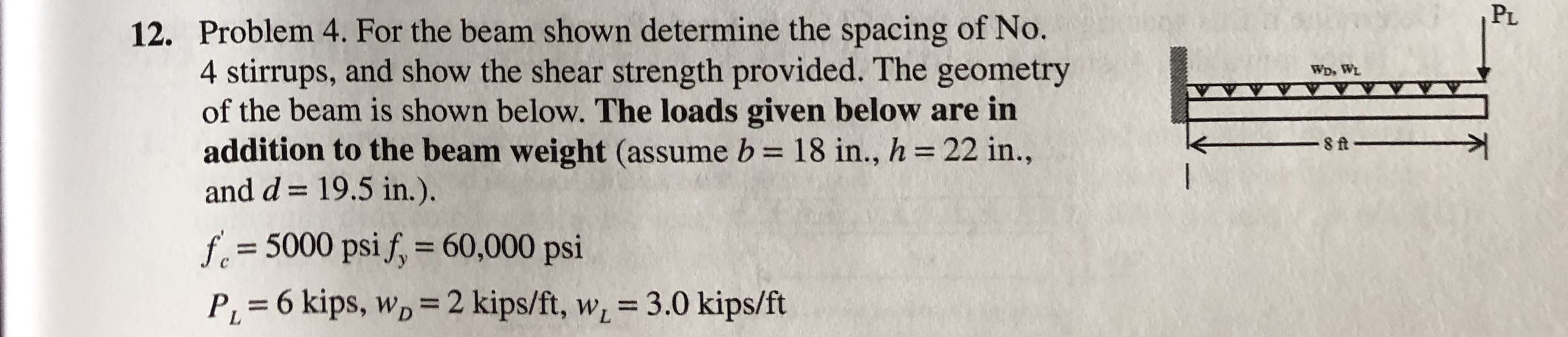 Solved Problem 4. ﻿For the beam shown determine the spacing | Chegg.com